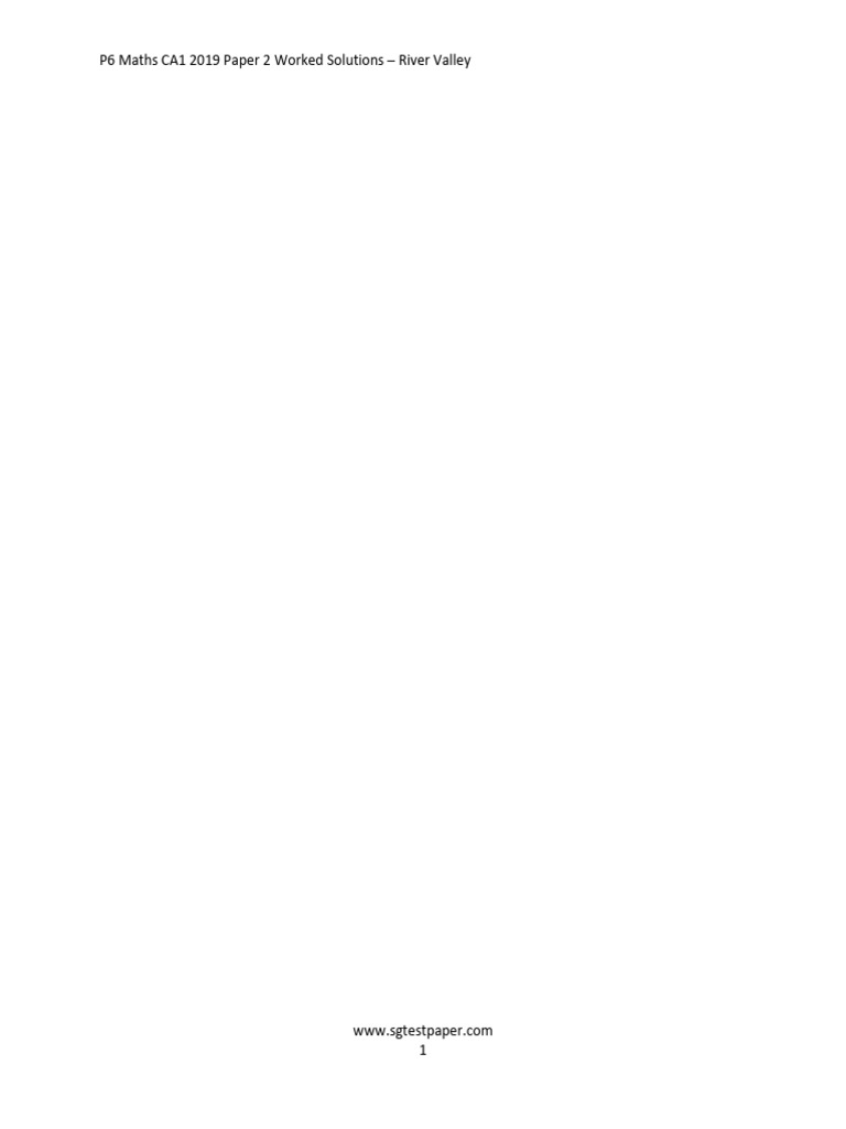 P6 Maths CA1 2019 Word Problems & Solutions River Valley | PDF | Mathematics