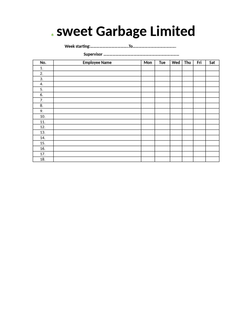 Sweet Garbage Limite Register | PDF
