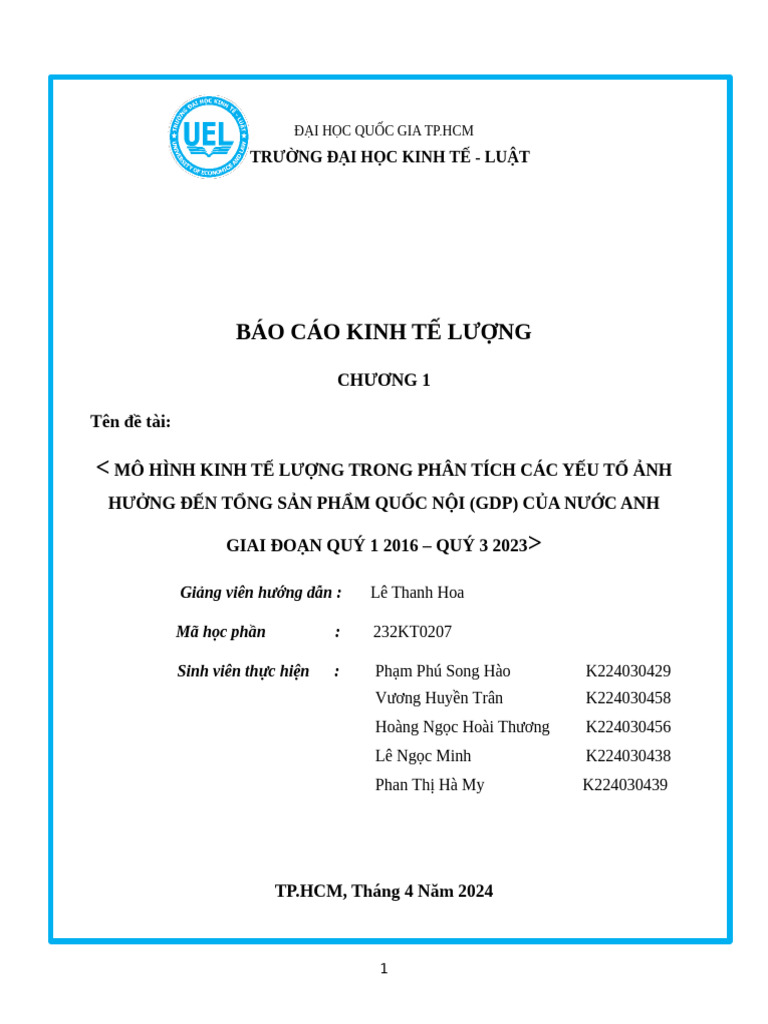 Báo Cáo KTL Chương 1 | PDF