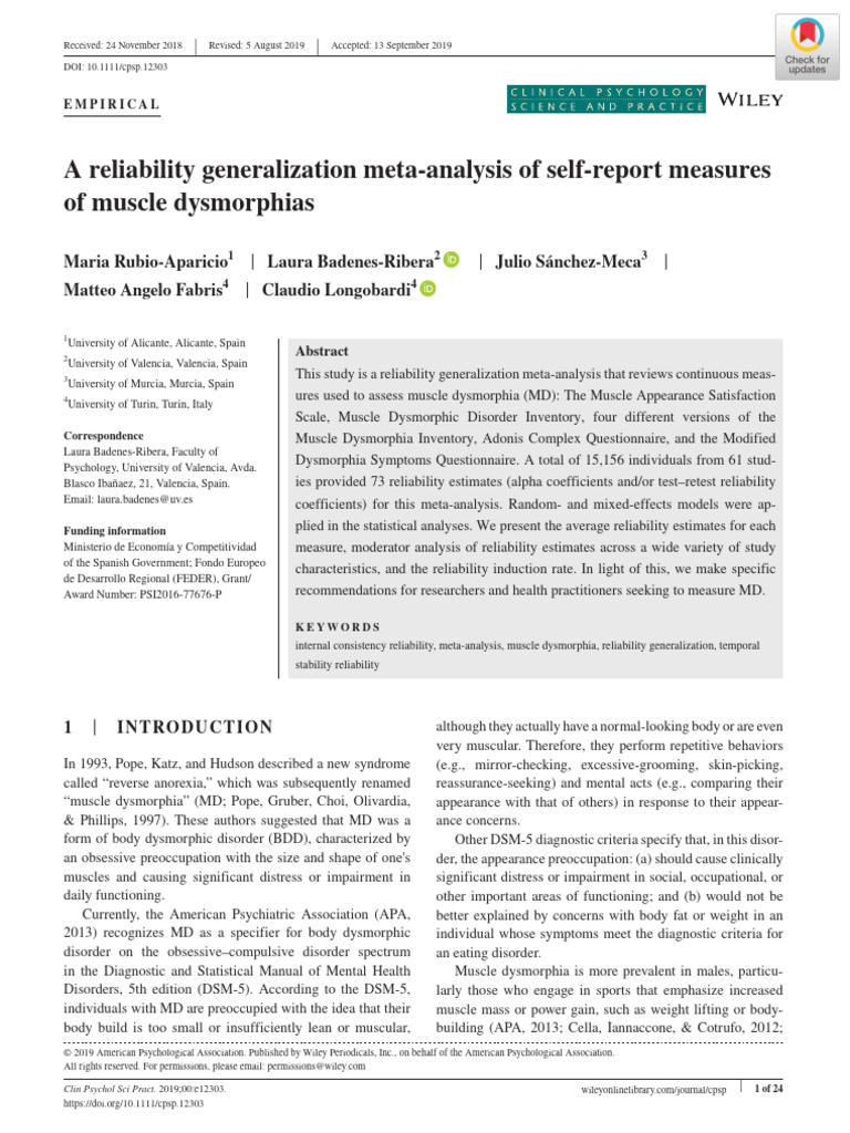 A Reliability Generalization Meta Analysis of Self Report Measures of ...