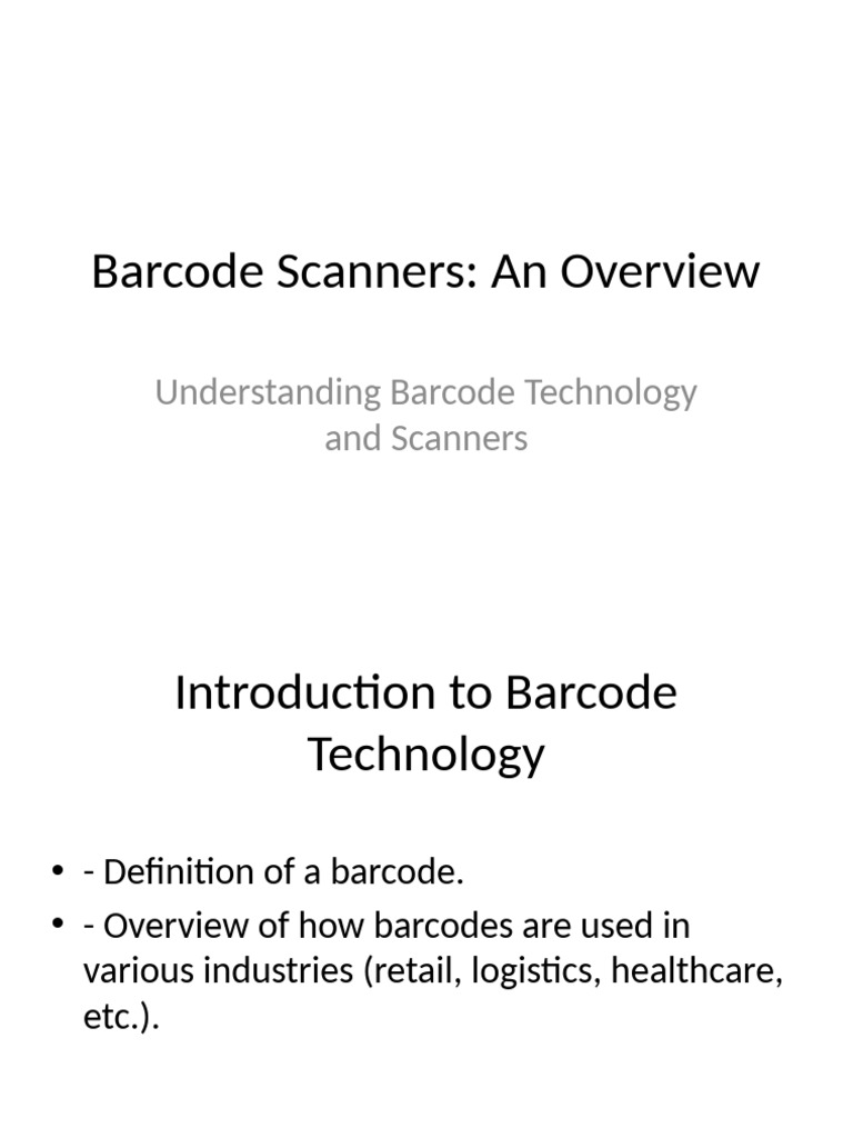 Barcode Scanner Presentation | PDF