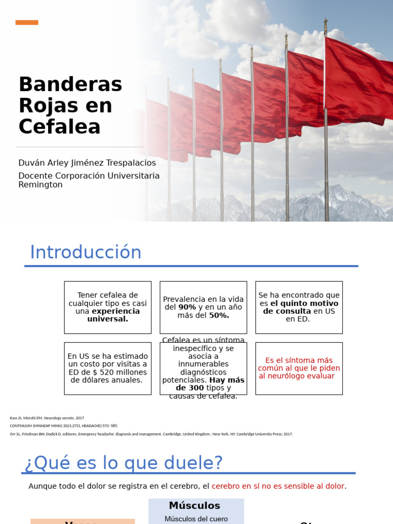 Banderas Rojas en Cefalea | PDF | Dolor de cabeza | Medicina CLINICA