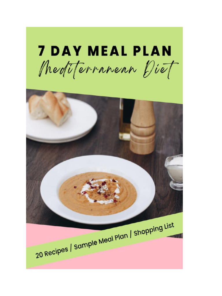 Weekly Mediterranean Diet Meal Plan | PDF | Salad | Cooking
