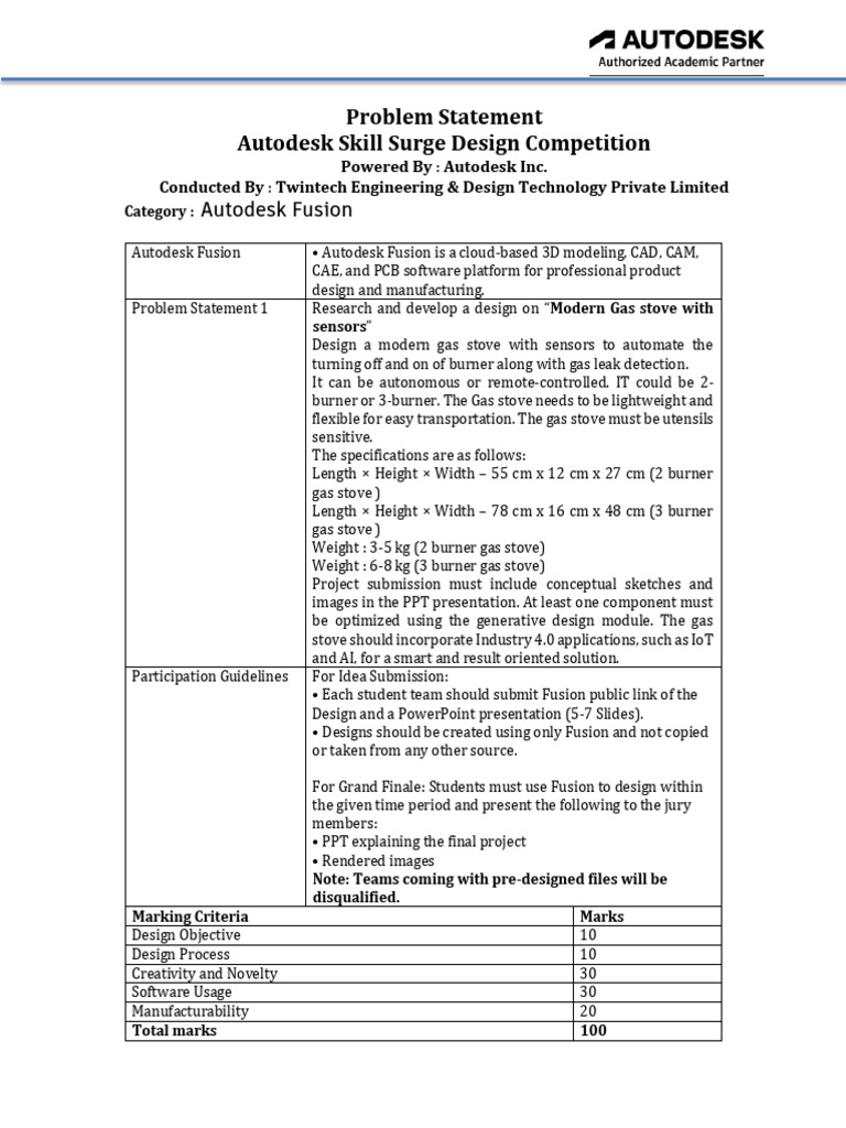 Skill Surge Design Competition Problem Statement | PDF | Microsoft Power Point | Autodesk Revit