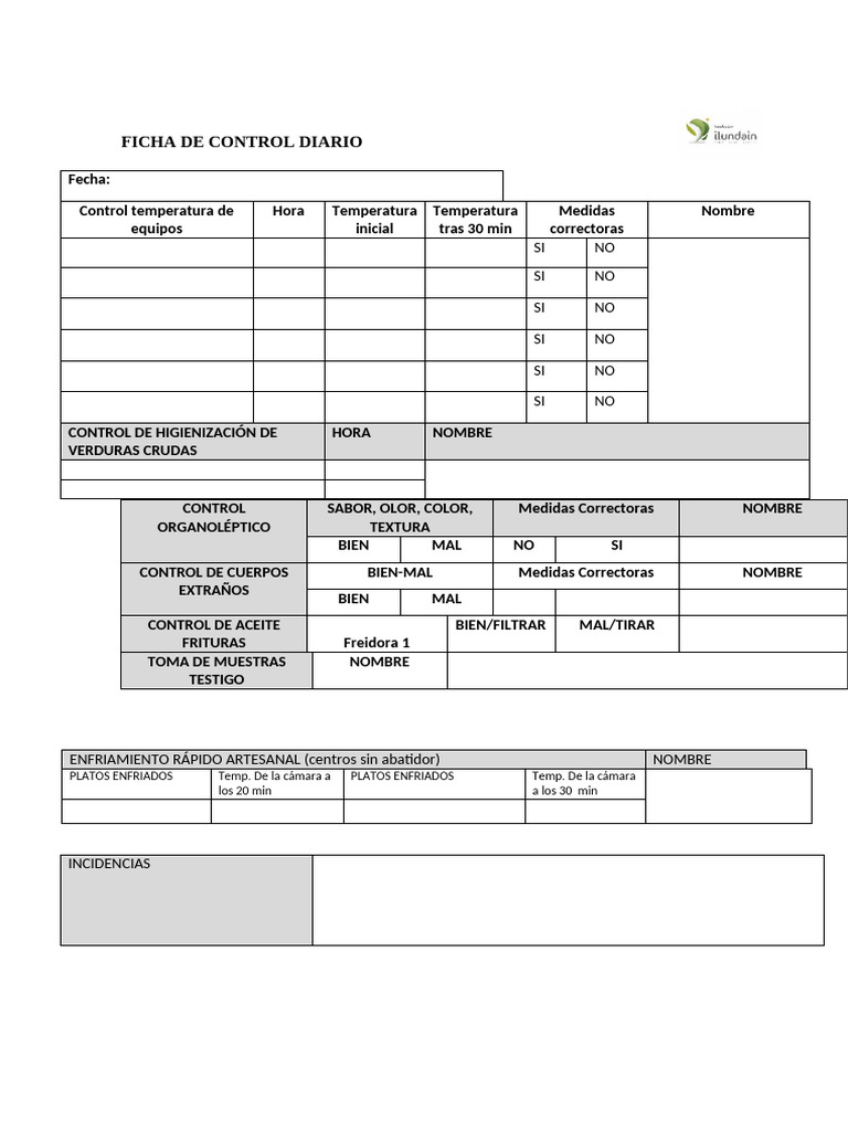 Ficha de Control Diario Resuelto | PDF