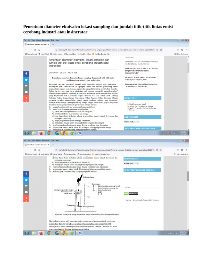 Penentuan Diameter Ekuivalen Lokasi Sampling Dan Jumlah Titik | PDF