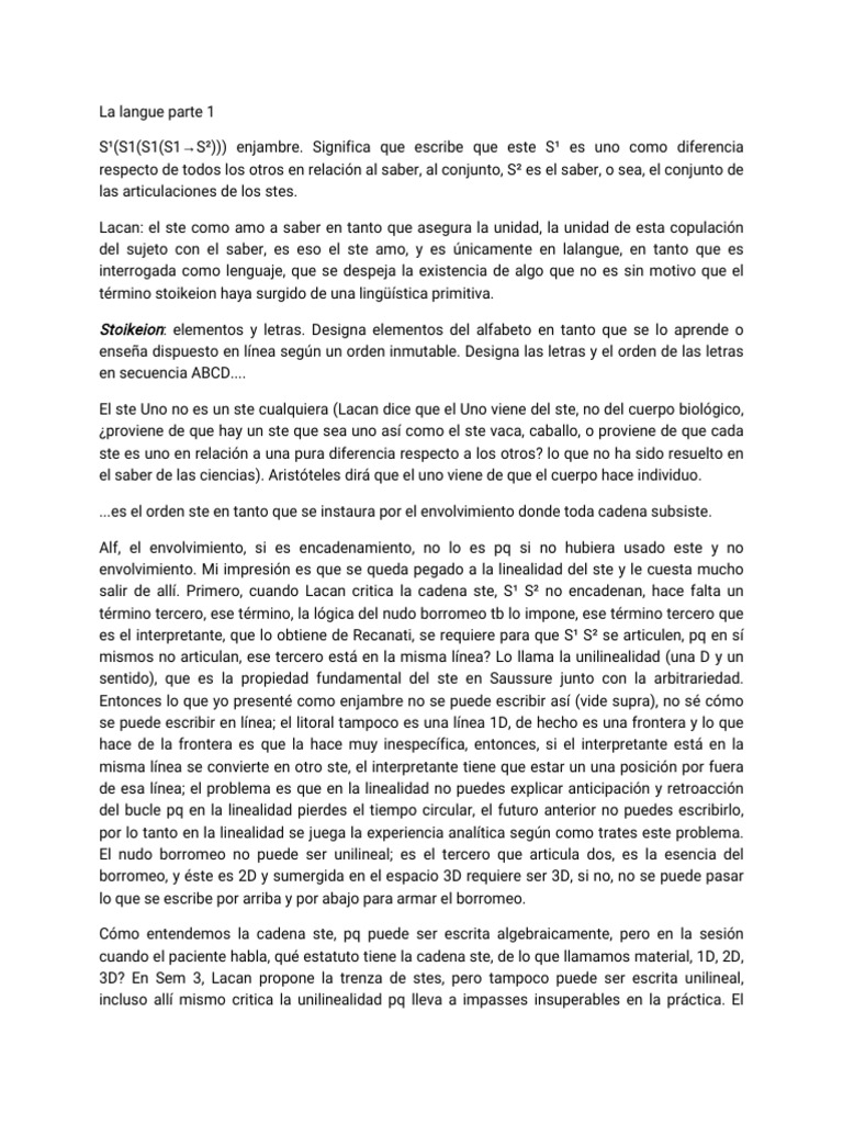 Estructuras del saber en Lacan y la lengua | PDF | Jacques Lacan ...