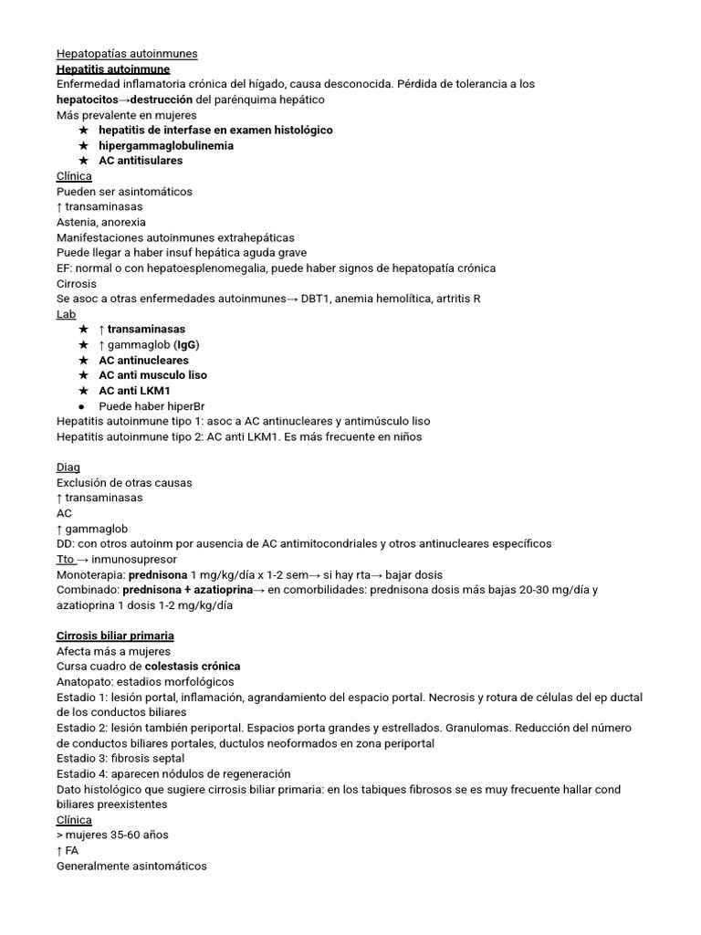 Hepatopatías Autoinmunes | PDF | Cirrosis | Hepatitis