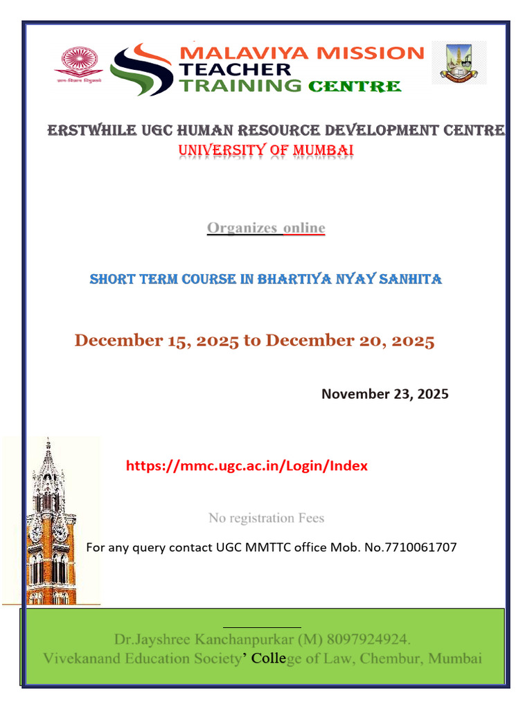 Bhartiya Nyay Sanhita Course Registration | PDF