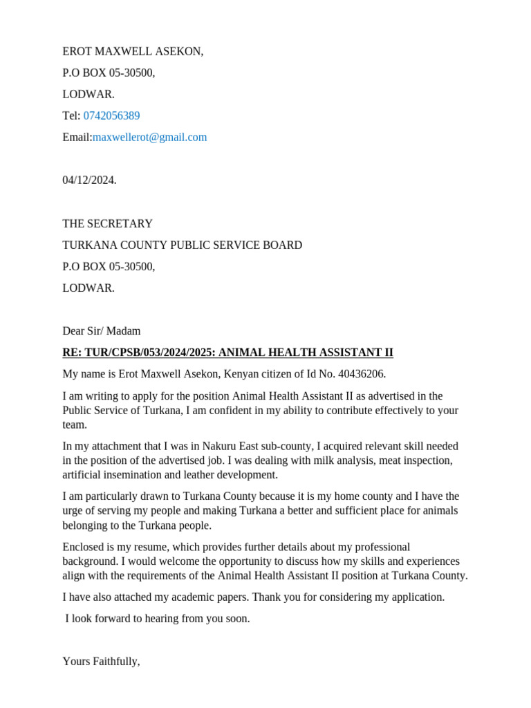 Erot Maxwell Cover Letter | PDF