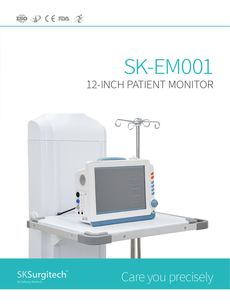 SK EM001 - 12 Inch Patient Monitor - SKSurgitech | PDF | Electrocardiography | Monitoring (Medicine)