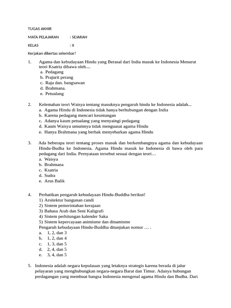 Latihan Genap 24-25 Kelas X | PDF