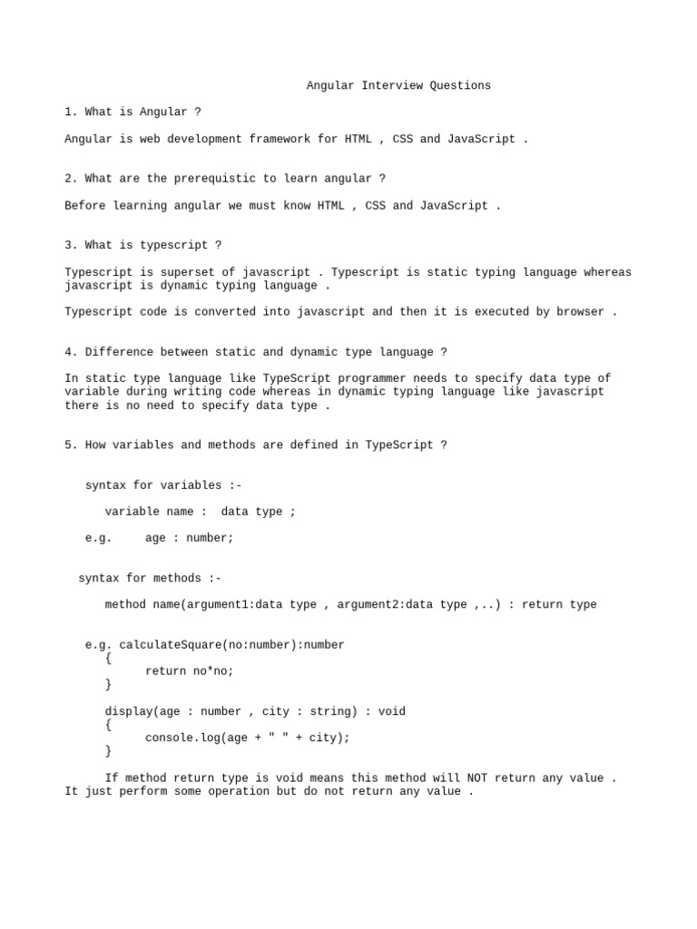 Angular Interview Lyst9714 | PDF | Data Type | Class (Computer Programming)
