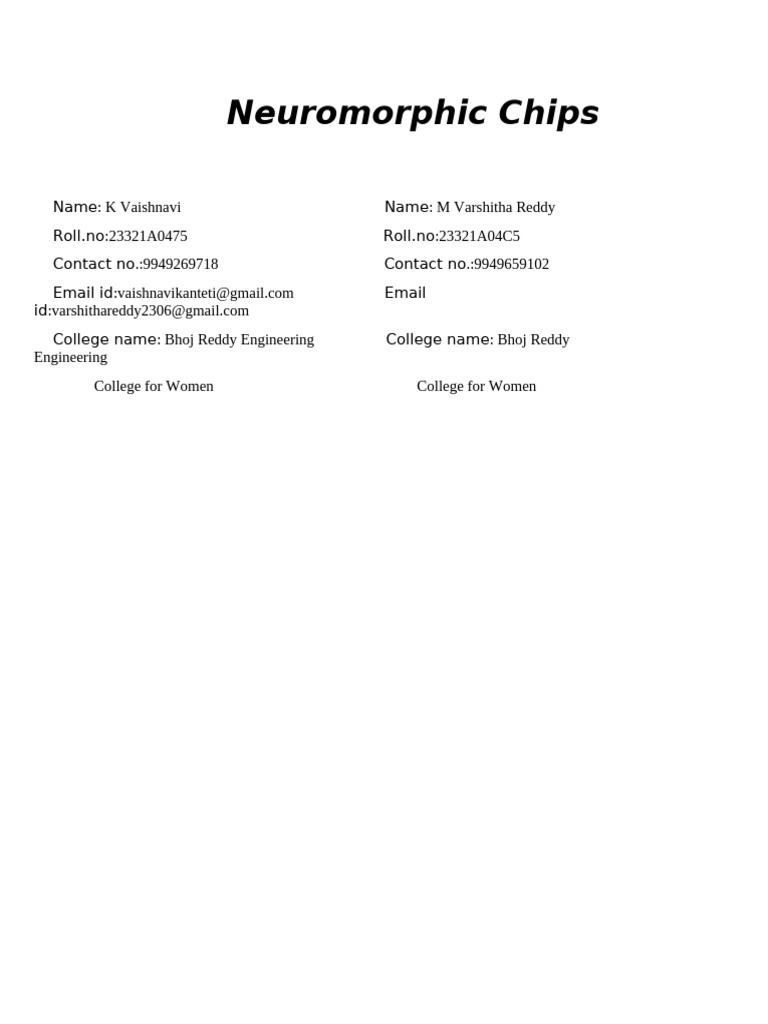 Neuromorphic Chips Edited | PDF