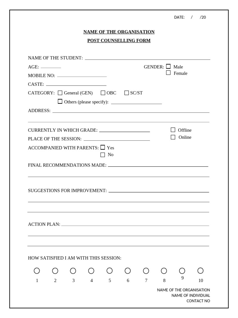 Post Counselling Form | PDF