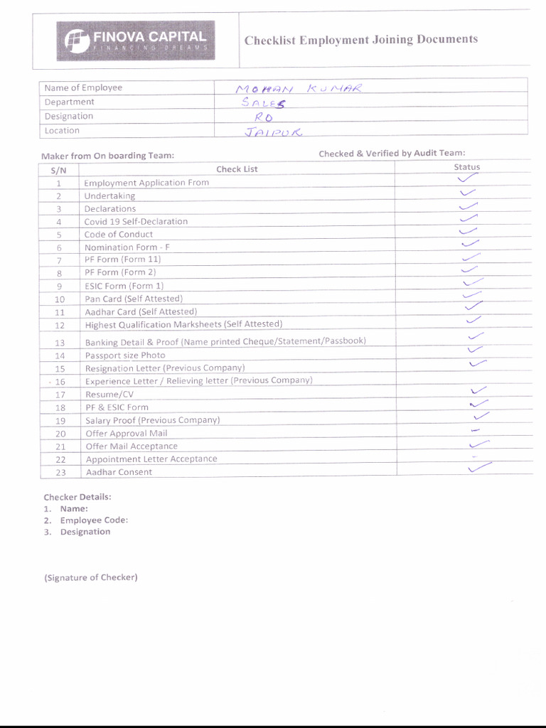 Dummy Joining Form July | PDF