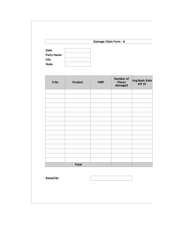 Damage Claim Format | PDF