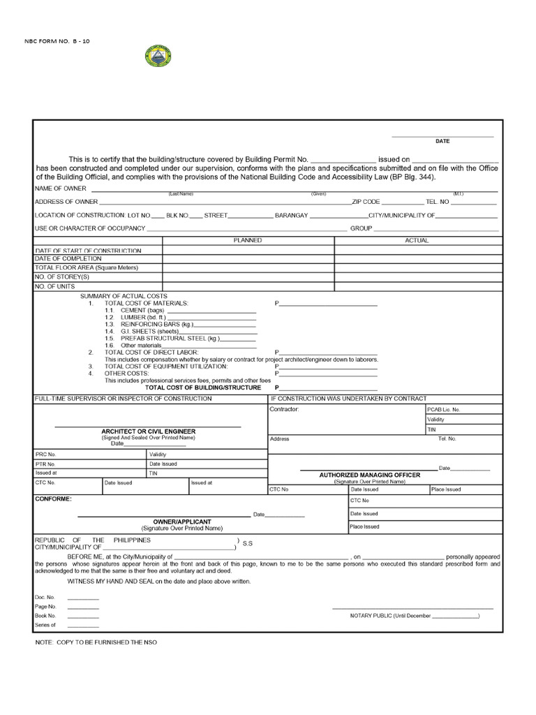 3.certificate of Completion Building | PDF