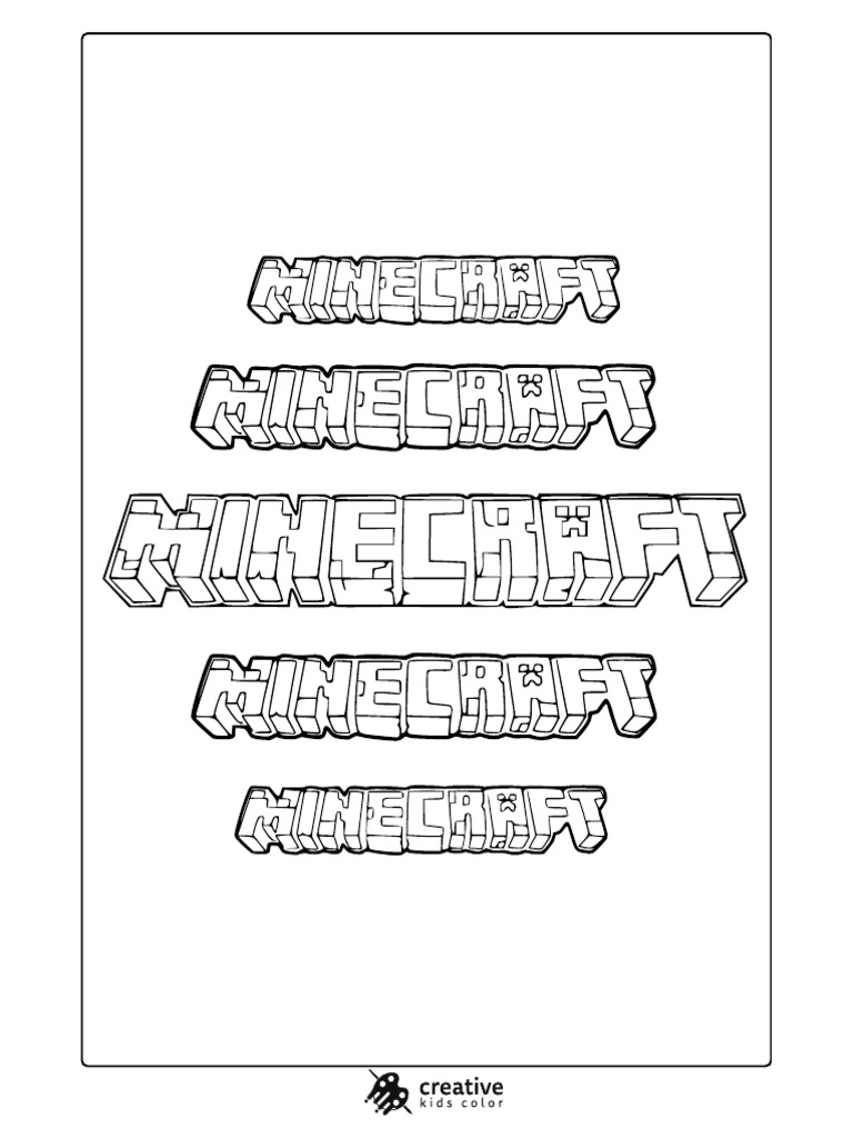 Minecraft Logo Coloring Page | PDF