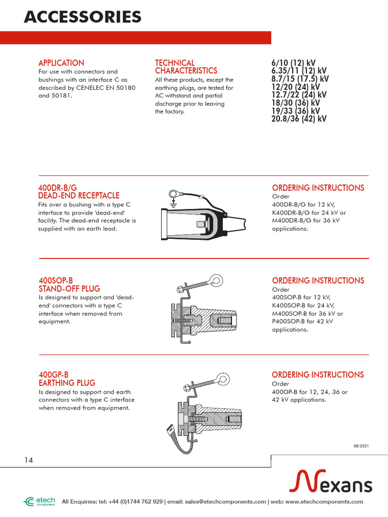 Nexans Euromold Interface C Symmetrical Accessories | PDF | Electrical Connector | Electromagnetism