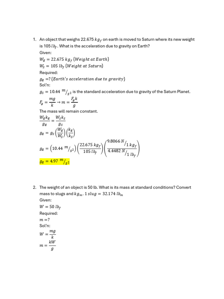 Weight and Mass Conversions Explained | PDF | Weight | Mass