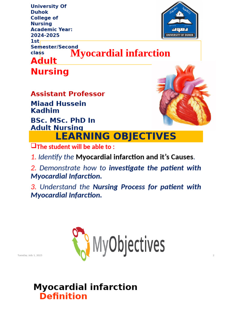 Adult Nursing Lec. 3 of Myocardial Infarction | PDF | Myocardial ...