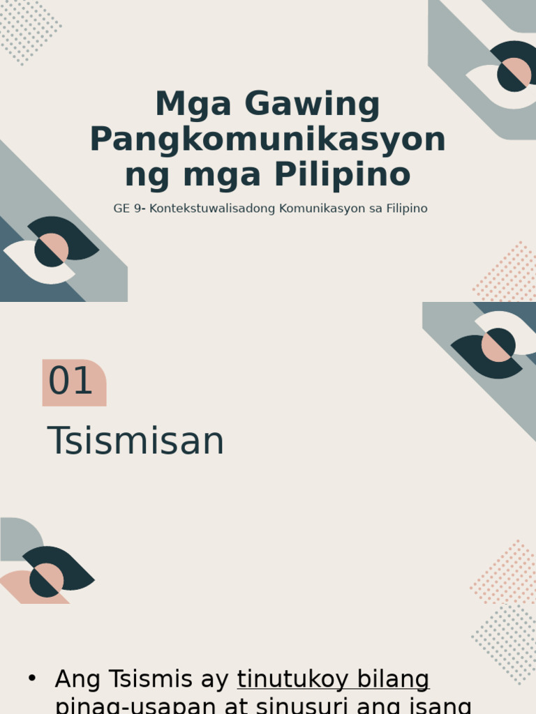 Ge 9 Report Tsismisan | PDF