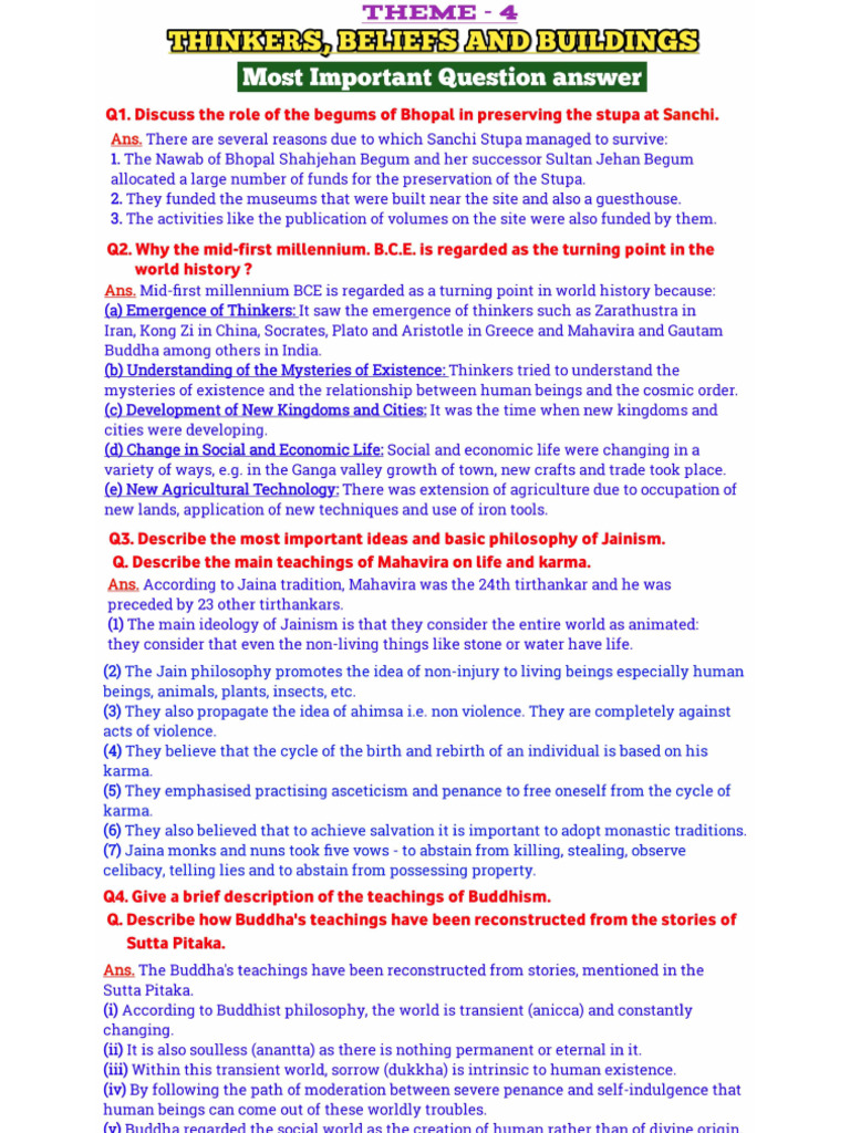 CH 4 History Important Question | PDF