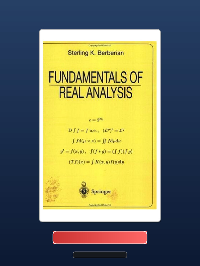 Fundamentals of Real Analysis Full Download | PDF | Multiple Choice