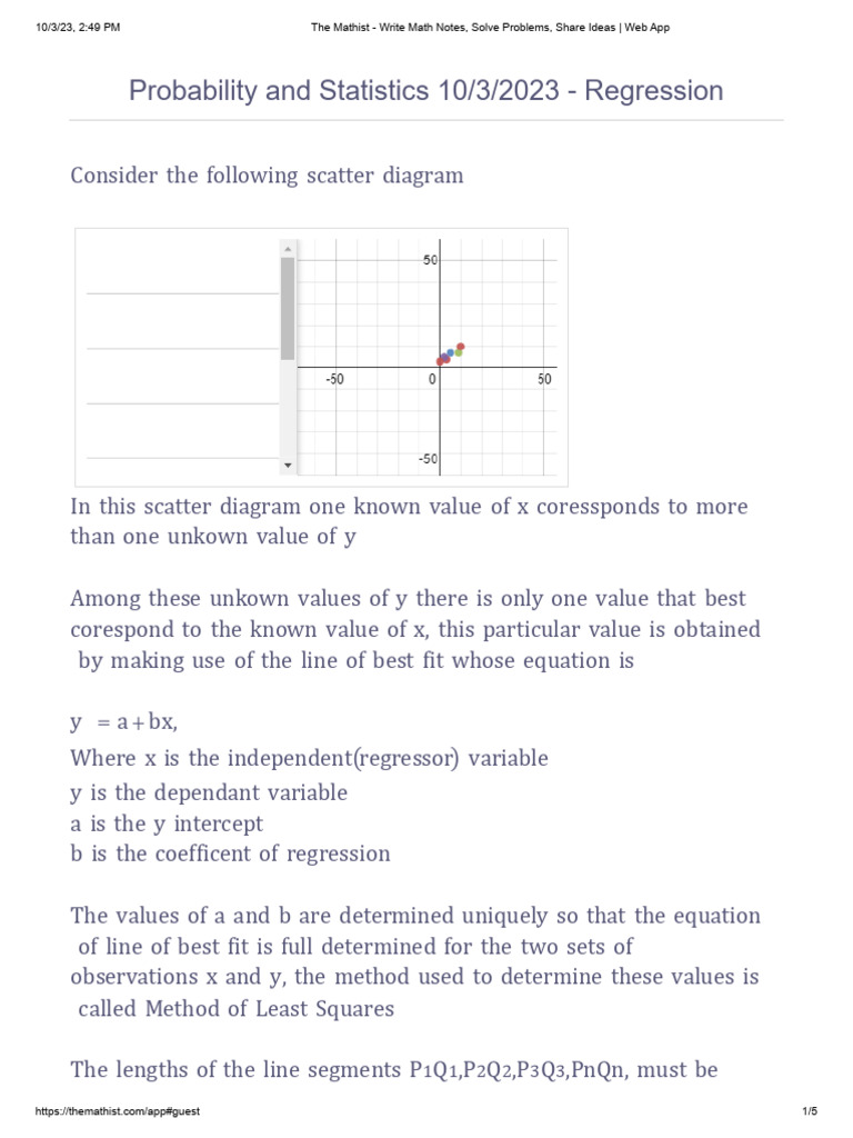 Regression in Probability | PDF | Linear Regression | Applied Mathematics