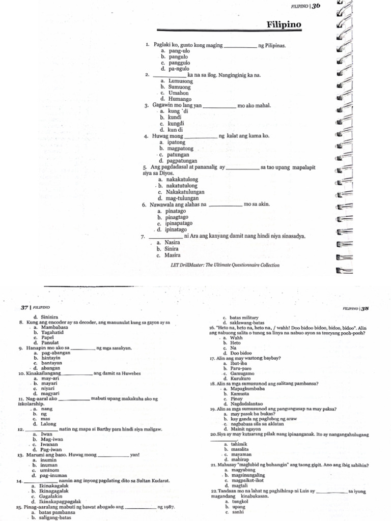 Gen Ed Drill Filipino | PDF
