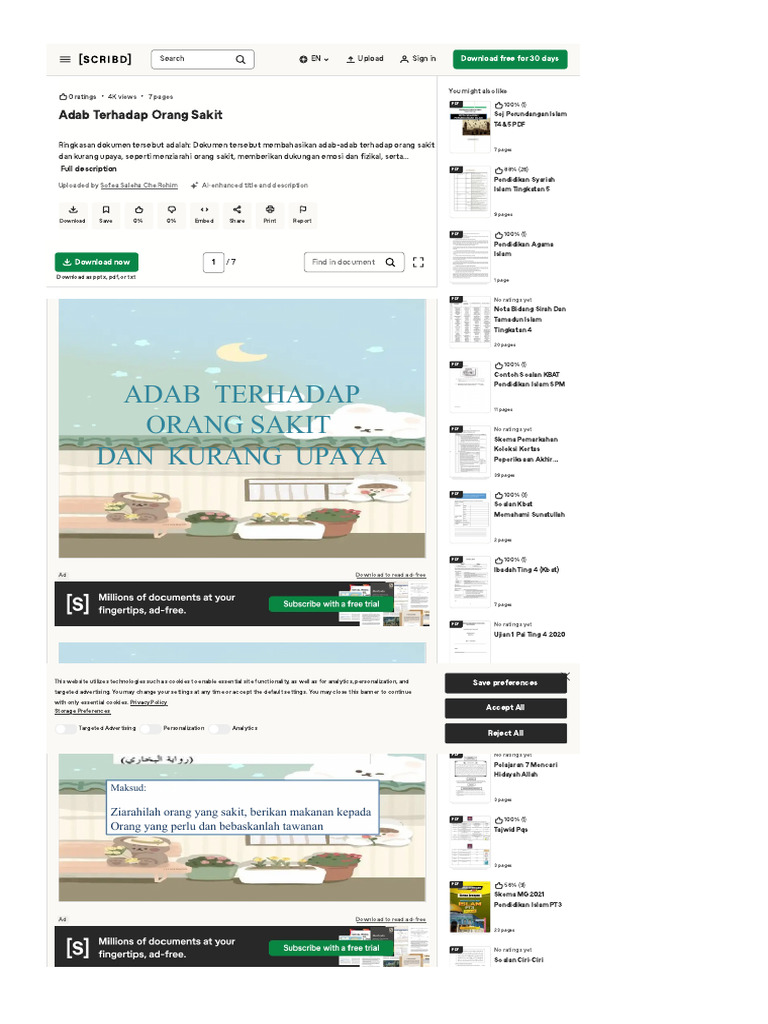 WWW Scribd Com Presentation 514780423 ADAB TERHADAP ORANG SAKIT... | PDF | Computer File | Computing