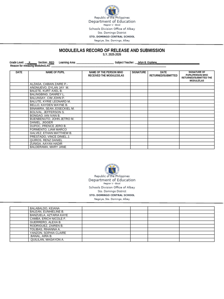 Module Release Record for Grade II | PDF