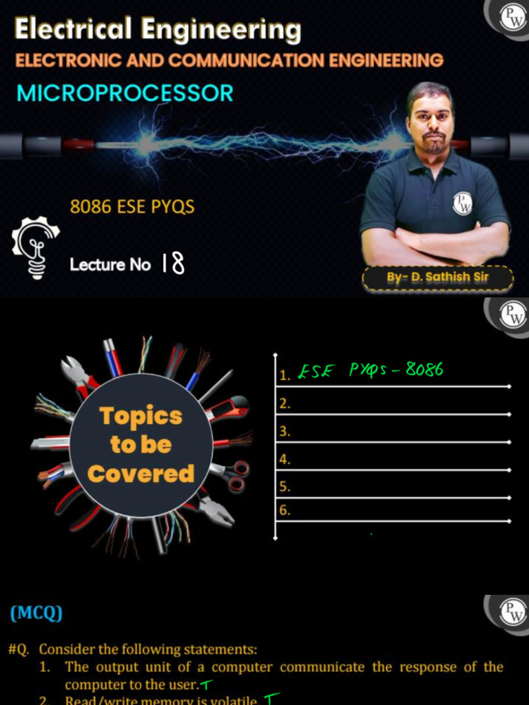 Microprocessors Microprocessors ESE PSU 18 Class Notes | PDF