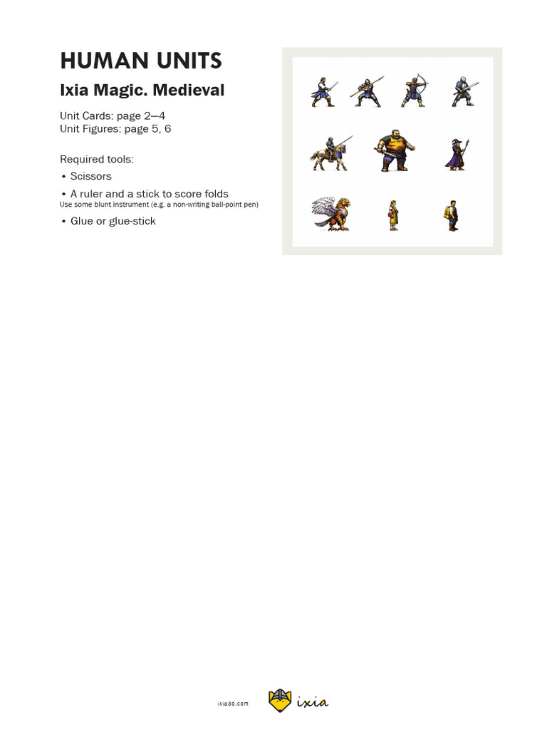 Human Units for Ixia Magic Game | PDF