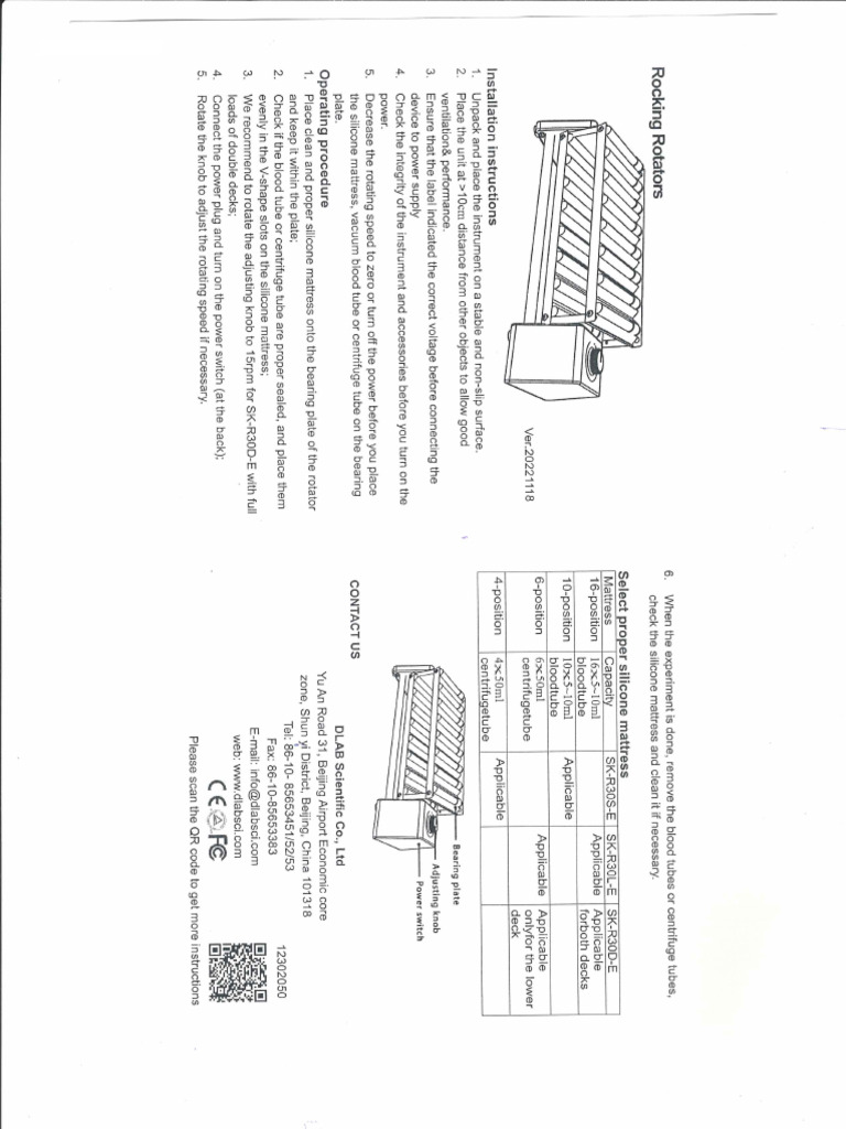 Manual de Instruccion Rotador de Tubos Dlab | PDF