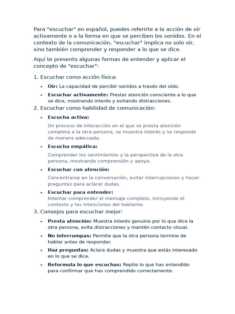 Como Escuchar | PDF