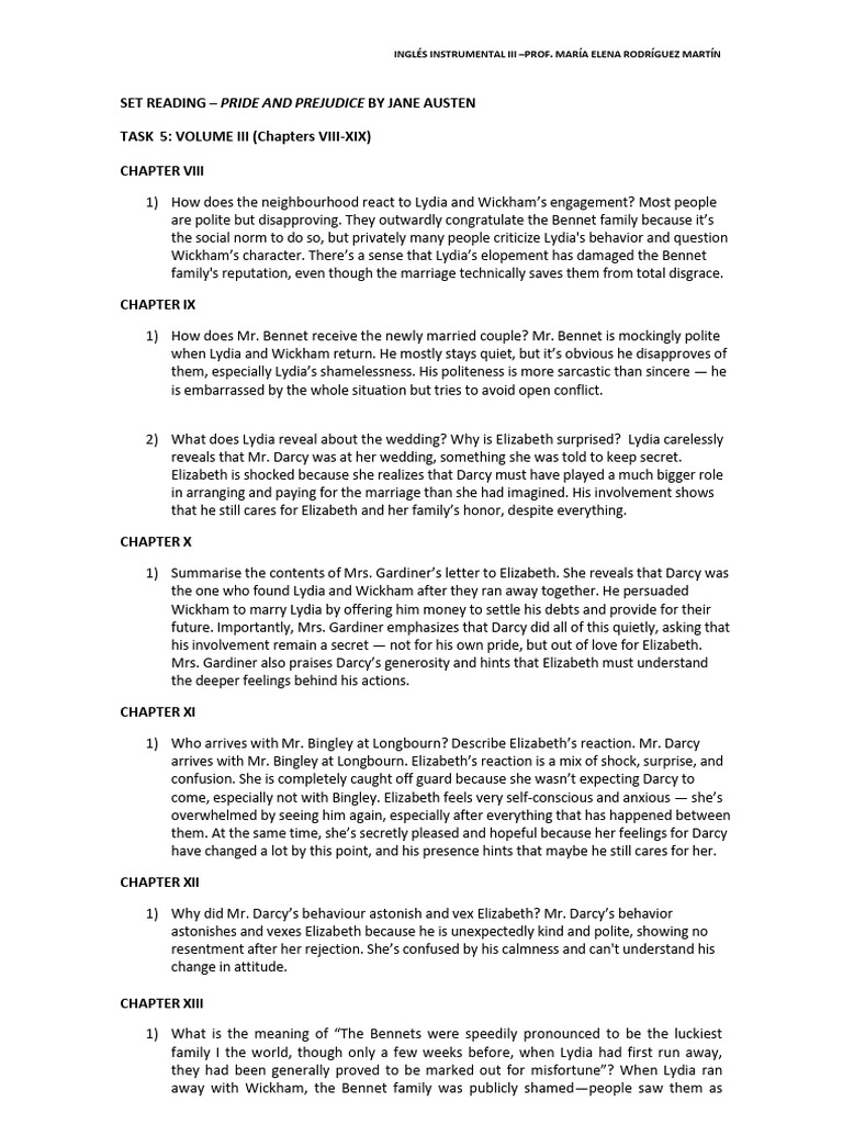 Task 5 Pride and Prejudice | PDF | Mr. Darcy | Pride And Prejudice
