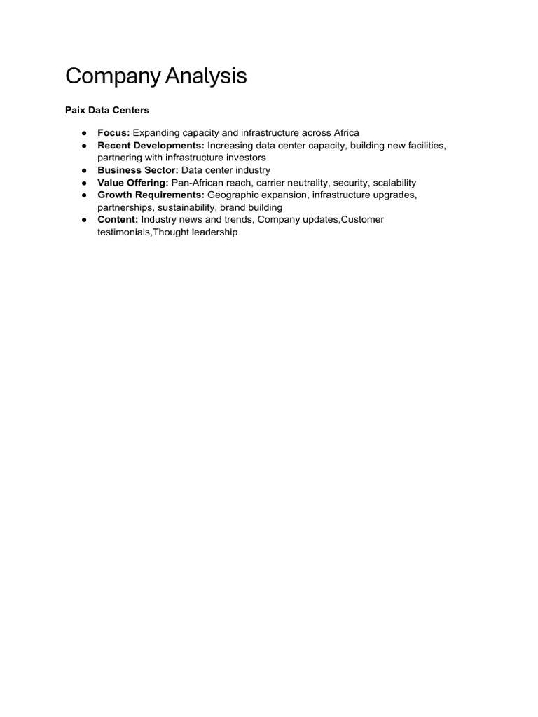 Company Analysis | PDF