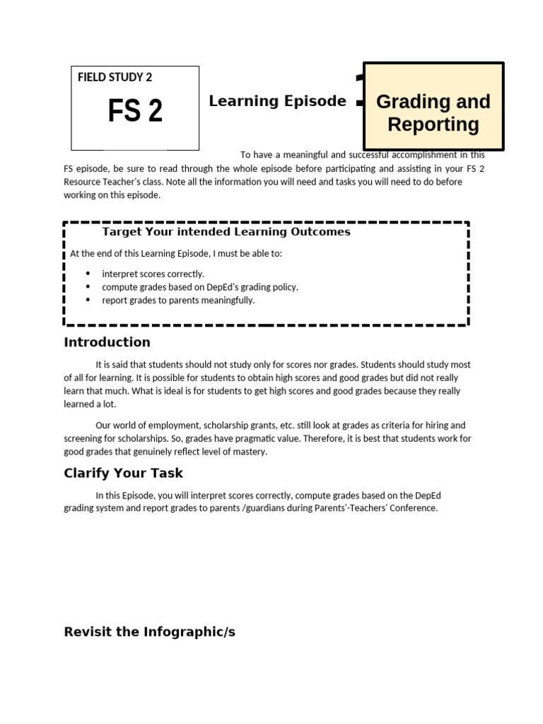FS 2 EPISODE 11 Grading and Reporting | PDF | Teachers | Cognition