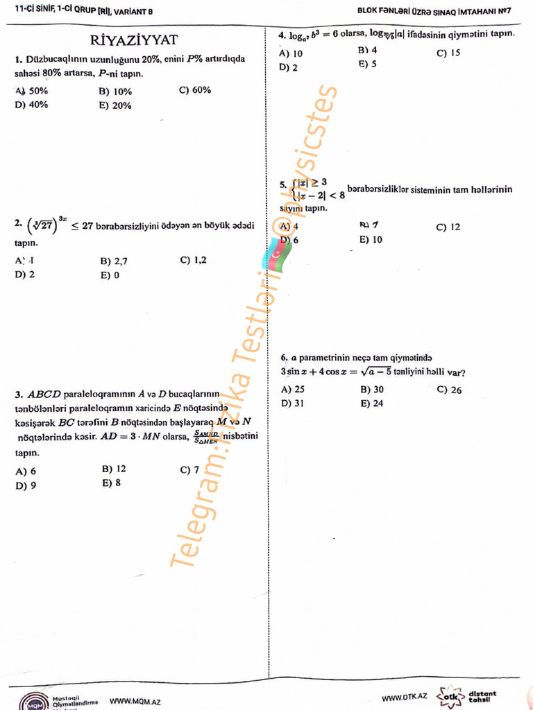 11 Sinif Otk 1-Ci Qrup Rİ 29 Iyun 2025 | PDF