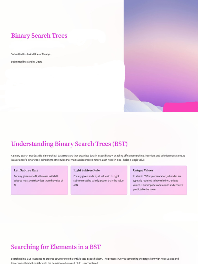 Binary Search Trees Foundations And Applications Pdf Algorithms Computer Programming