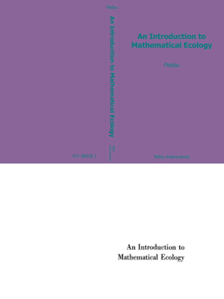 An Introduction To Mathematical Ecology-Wiley Interscience - 1969 | PDF