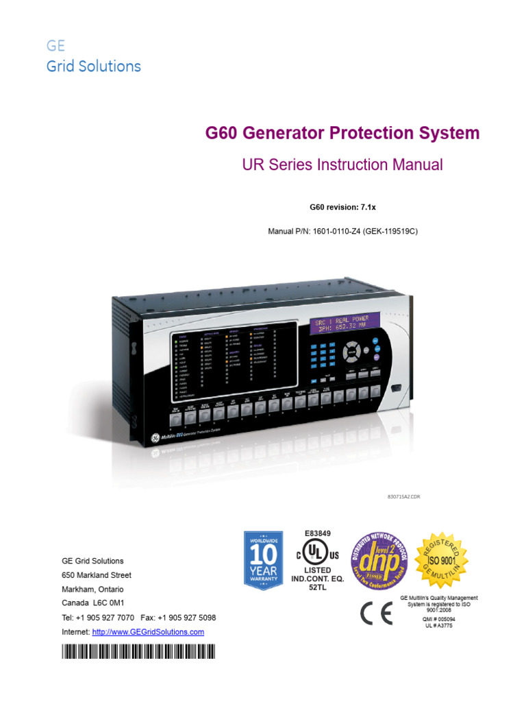 Grid Solutions: G60 Generator Protection System | PDF | Computing ...