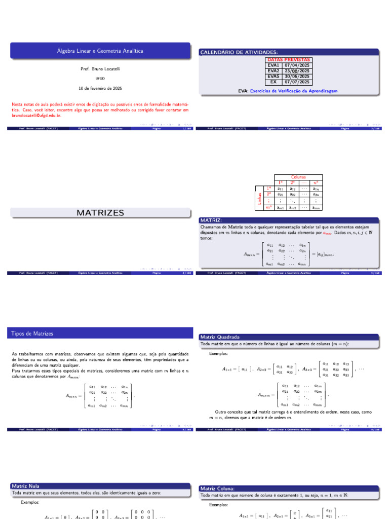 Alg Lin Notas de Aulas-1 | PDF