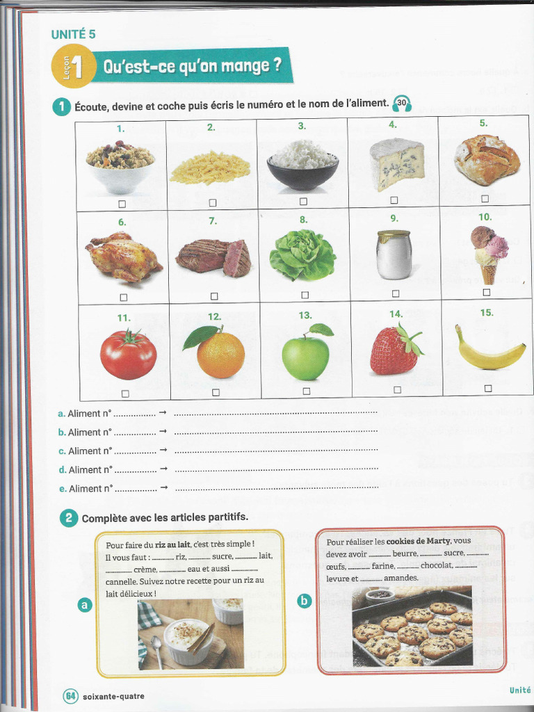 J' Aime 1 Cahier Unite 5 | PDF