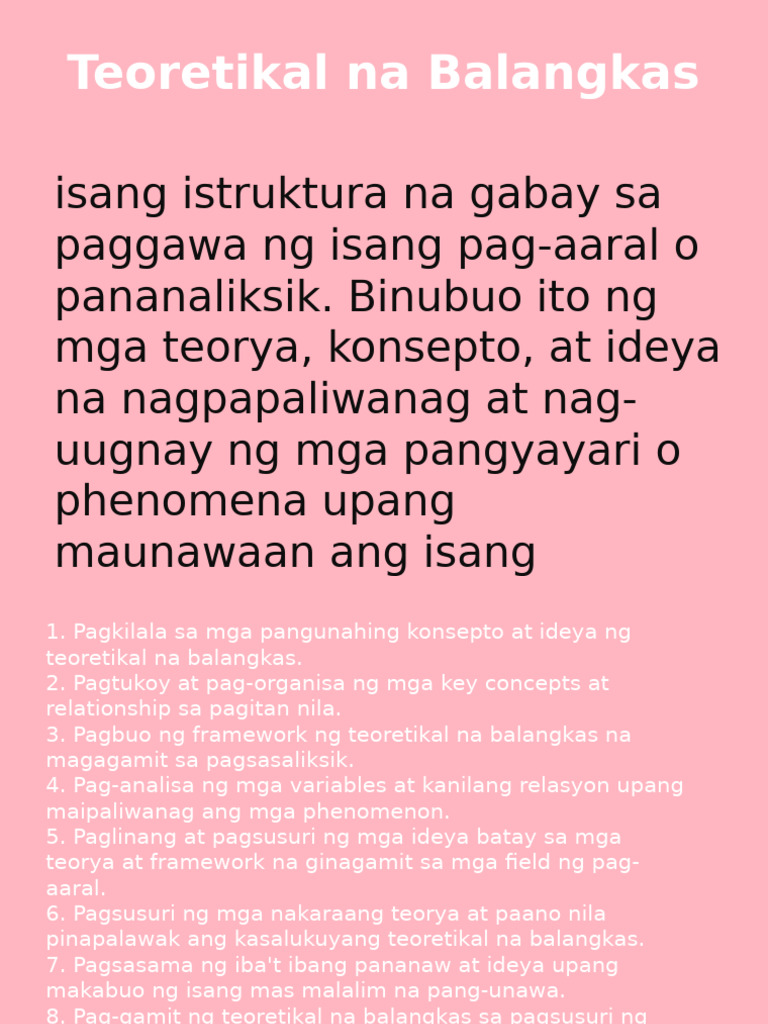 Teoretikal Na Balangkas Full Presentation | PDF