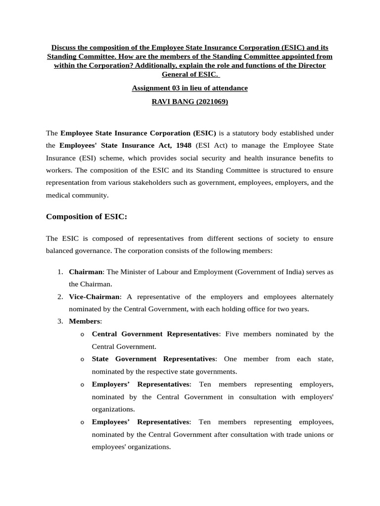 Labor Law Assignment 03 (Ravi Bang) | PDF | Employment | Social Policy