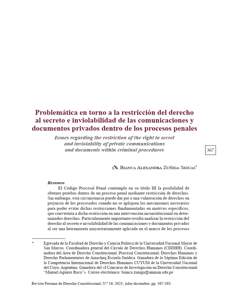 17 Bianca+Alexandra+Zuñiga+Siguas+RPDC+N+16 | PDF | Ley procesal | Fiscal