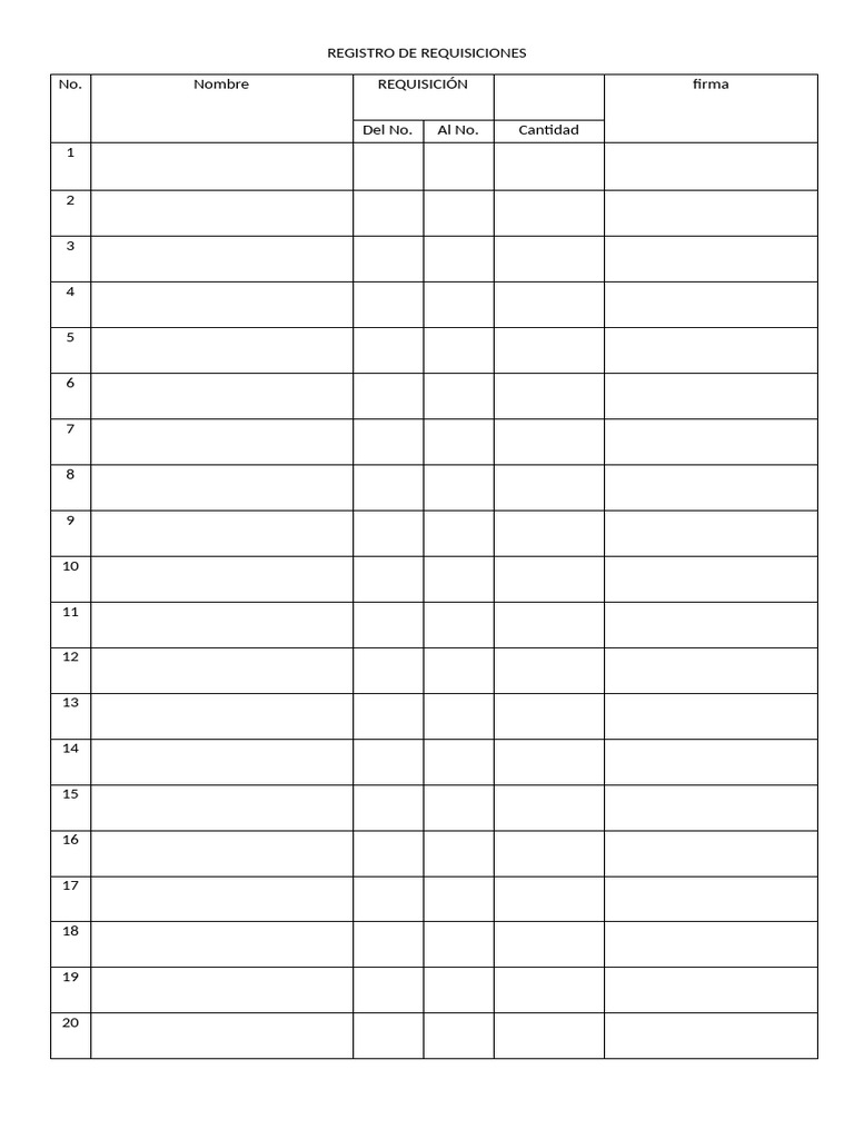 Registro de Requisiciones | PDF